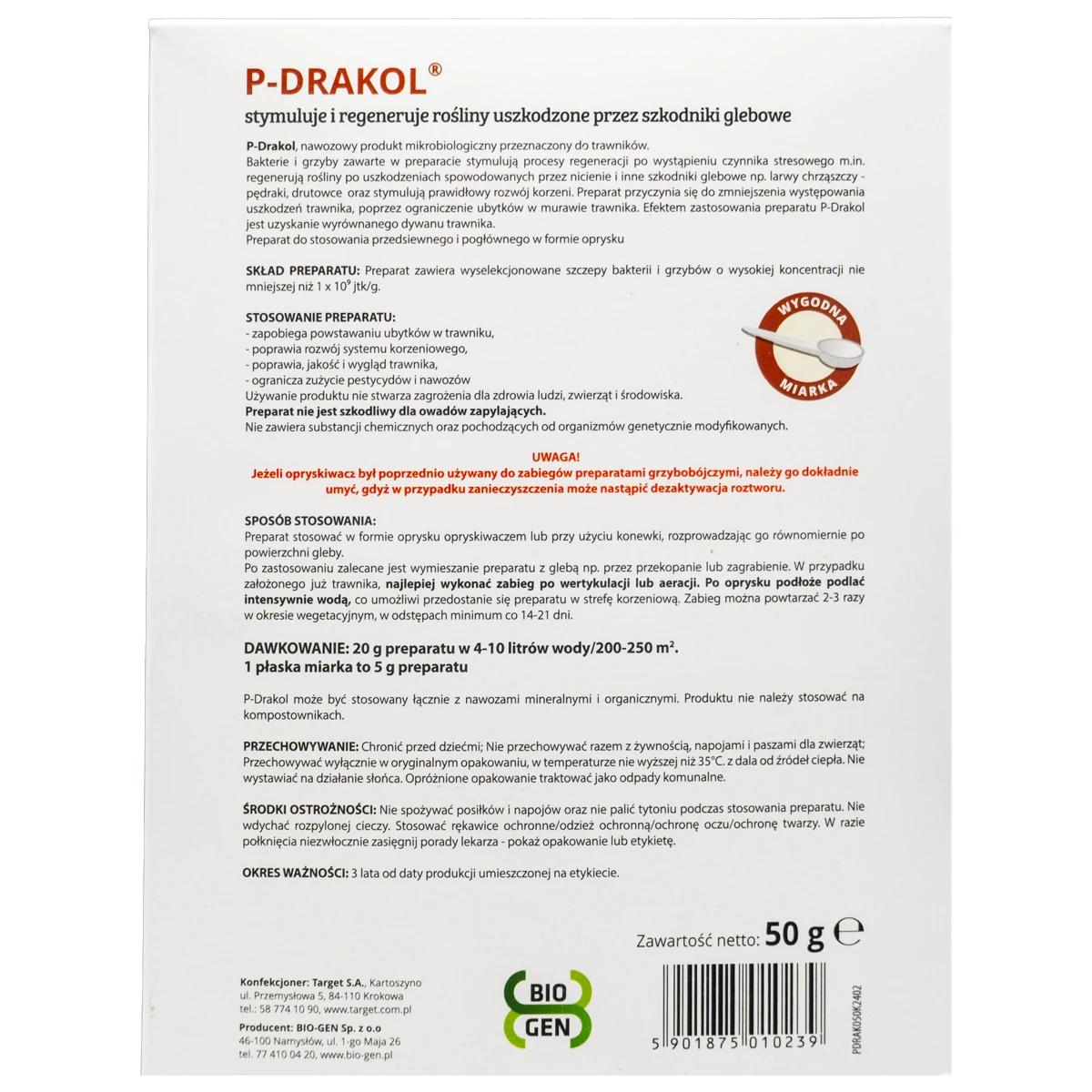 P-DRAKOL na szkodniki glebowe 50 G Target | Sklep Internetowy